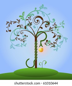 Bible Tree Knowledge Snake Apple Stock Illustration 61010644 | Shutterstock