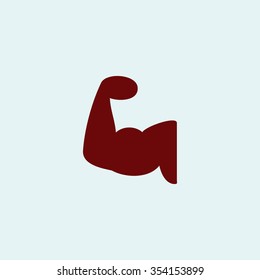 Fitness Arm Red Flat Icon Vector: vector de stock (libre de regalías ...