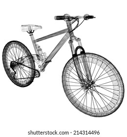 Bicycle 3d Wire Frame Object Isolated Stock Illustration 214314496 ...