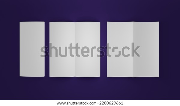 Bifold Brochure Empty 3d Mockup Bifold Stock Illustration 2200629661 ...