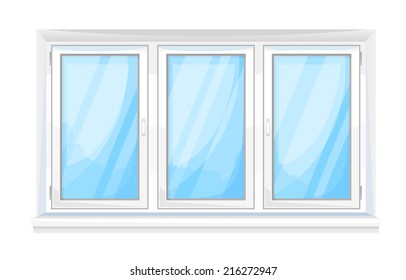 Big Closed Window Front Three Sections Stock Illustration 216272947