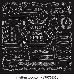 Collection Hand Drawn Chalkboard Frames Scrolls Stock Vector (Royalty ...