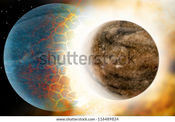 Big Collision Two Planets Asteroids 库存插图 116489824 | Shutterstock