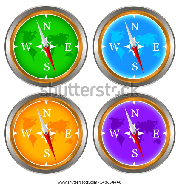 Big Compass Set On White Background Stock Illustration 148654448 ...