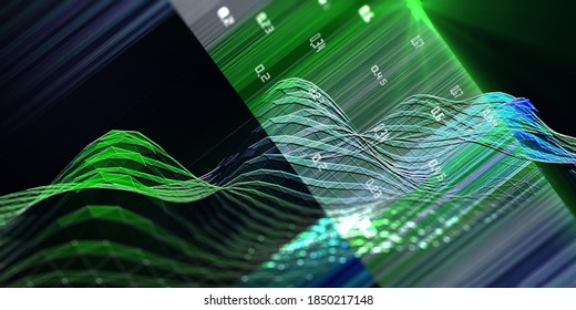 Big Data Abstract Visualization Wave Algorithm Stock Illustration ...