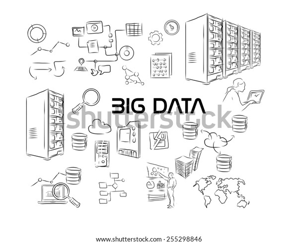 Big Data Illustration Technology Hand Drawing Stock Illustration ...