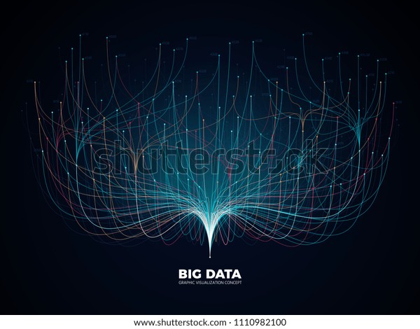 Big Data Network Visualization Concept Digital Stock Illustration ...