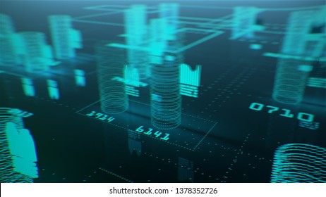 Big Data Structures Infographics 4k Stock Illustration 1378352738