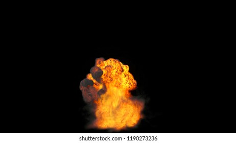 Big Explosion Effect Black Background Realistic Stock Illustration ...