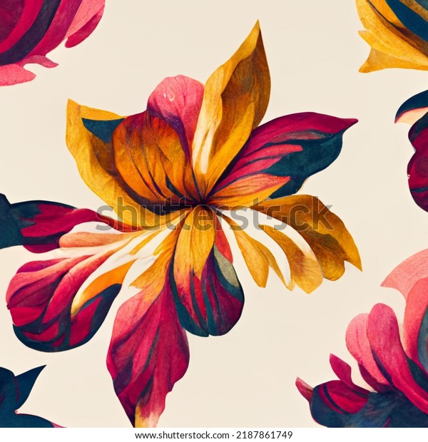 Big Flower Pattern Big Flower Illustration Stock Illustration ...