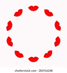 Big Full Thick Red Lips Round: เวกเตอร์สต็อก (ปลอดค่าลิขสิทธิ์ ...