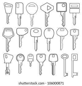 Big Key Black Silhouette Collection 스톡 일러스트 107490755 | Shutterstock