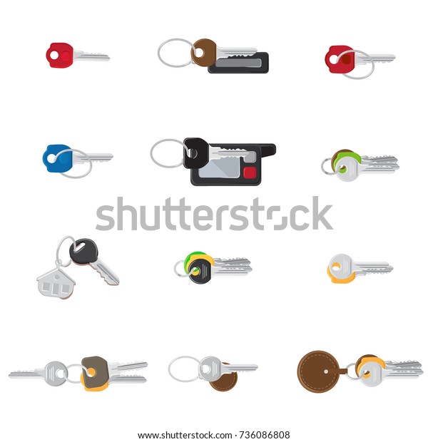 Big Keys Set Illustration Different Color Stock Illustration 736086808 ...