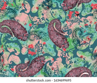 Big Paisley Pattern Texture Background Stock Illustration 1634699695 ...