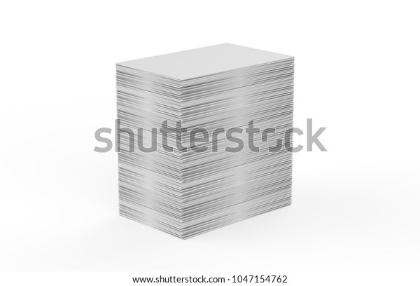 Big Paper Stack On Isolated White Stock Illustration 1047154762 ...