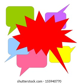 Big Red Shouting Bubbles Stock Illustration 155940770 | Shutterstock