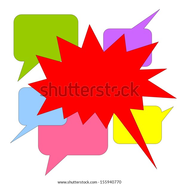 Big Red Shouting Bubbles Stock Illustration 155940770 | Shutterstock