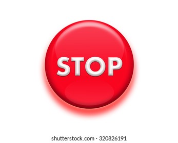 Big Red Stop Button Isolated On 스톡 일러스트 320826191 | Shutterstock