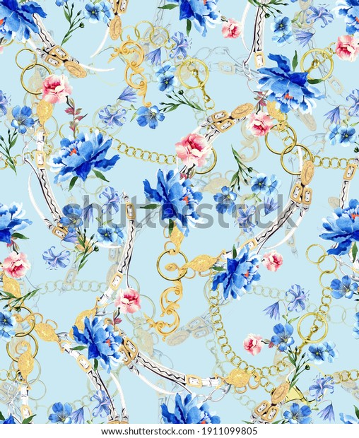 Big Small Flowers Chains Stock Illustration 1911099805 | Shutterstock