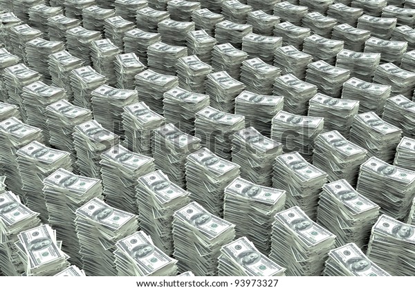 Big Stack Money 100 Dollar Bills Stock Illustration 93973327