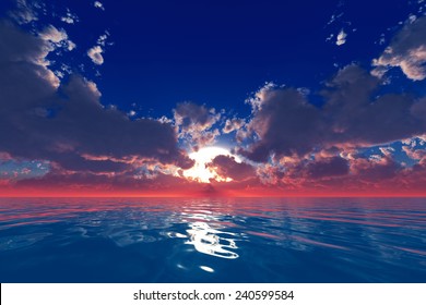 Big Sun Rays Clouds Over Calm Stock Illustration 240599584 | Shutterstock