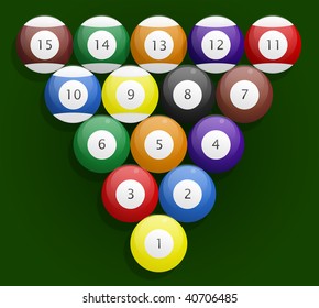 Pool Billiard Balls Wooden Rack Commonly Stock Vector (Royalty Free ...