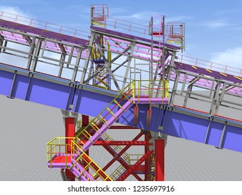 Bim Model 3d Structure Building Steel Stock Illustration 1238087515