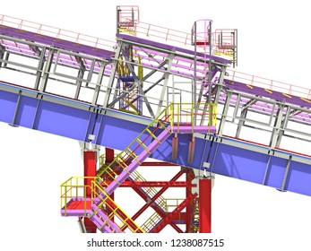 Bim Model 3d Structure Building Steel Stock Illustration 1238087515