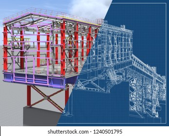 Bim Model 3d Structure Building Steel Stock Illustration 1240501795 ...