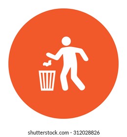Bin Man Simple Flat White Icon Stock Illustration 312028826 | Shutterstock