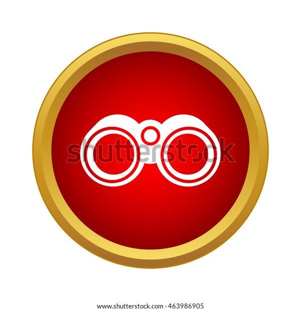 Binoculars Icon Simple Style Red Circle Stock Illustration 463986905
