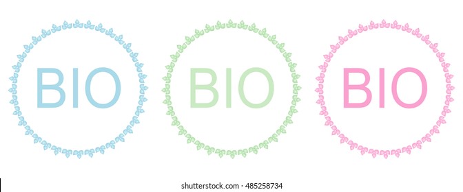 Bio Frames Labels Over White Background Stock Illustration 485258734 ...
