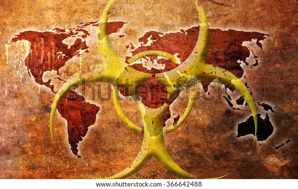 Biohazard Symbol Over World Map Stock Illustration 366642488 | Shutterstock