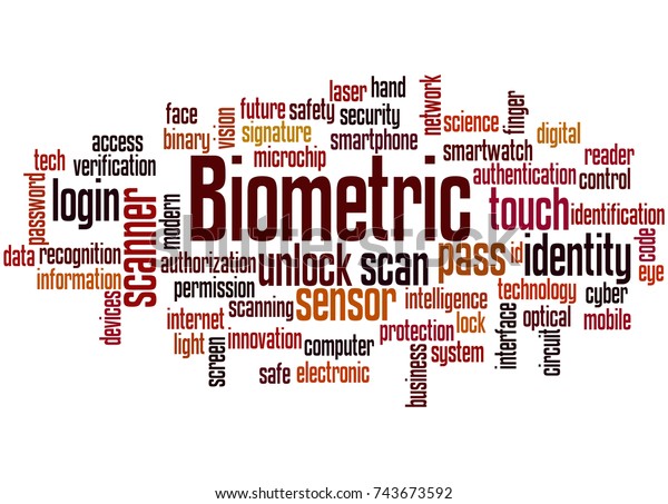 Biometric Word Cloud Concept On White Stock Illustration 743673592 ...