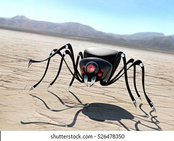 Bionic Cyber Spider 3d Rendering Stock Illustration 526478350 ...