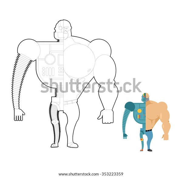 Bionic Robot Coloring Book Cyberman Future Stock Illustration 353223359 ...