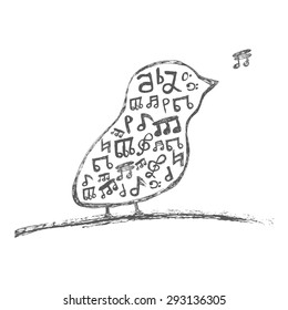 Bird Musical Notes Inside Isolated On Stock Illustration 293136305 ...
