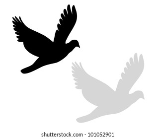 Flying Doves Sparrows Vector Clipart: стоковая векторная графика (без ...