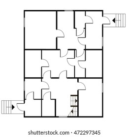 Bitmap Architectural Template Illustration Stock Illustration 472297345 ...