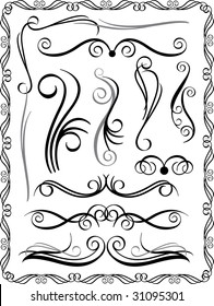 Bitmap Collection 1 Decorative Border Elements Stock Illustration ...