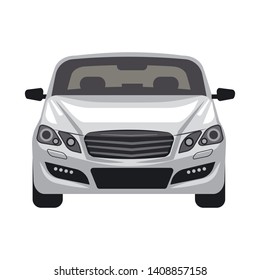 Small Cute Blue Car Front View Stock Illustration 1022318458