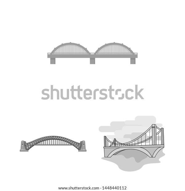 Bitmap Design Bridge Construction Icon Collection Stock Illustration ...