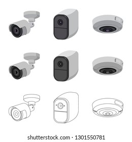 Bitmap Design Cctv Camera Icon Collection Stock Illustration 1301550781 ...