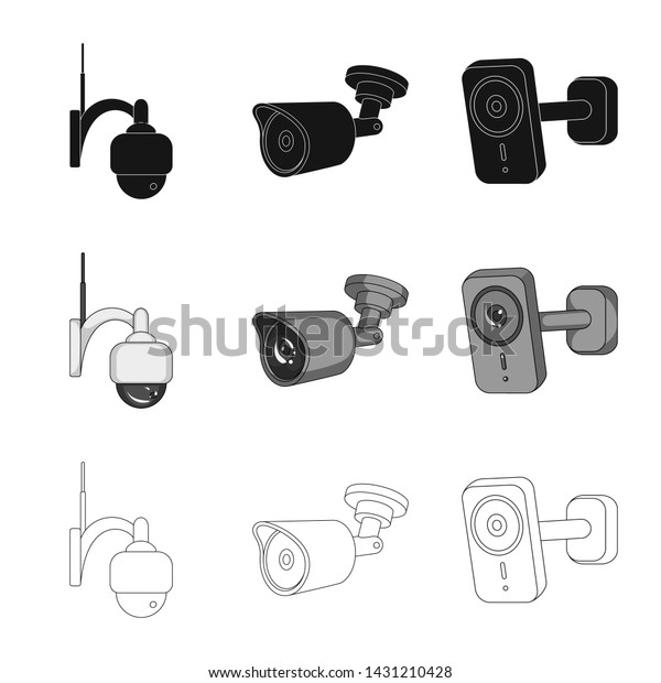Bitmap Design Cctv Camera Icon Collection Stock Illustration 1431210428 ...