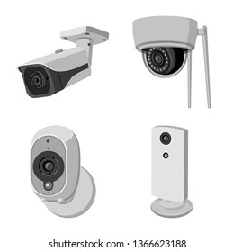 Bitmap Design Cctv Camera Logo Set Stock Illustration 1366623188 ...