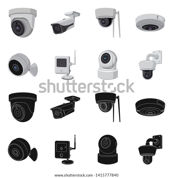 Bitmap Design Cctv Camera Sign Collection Stock Illustration 1415777840 ...