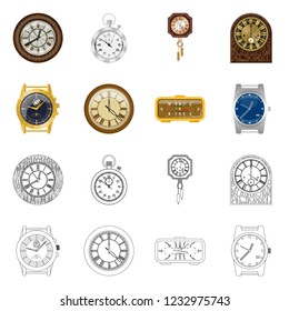 Bitmap Design Clock Time Sign Set Stock Illustration 1232975743 ...