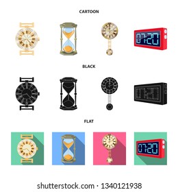 Bitmap Design Clock Time Sign Set Stock Illustration 1340121938 ...