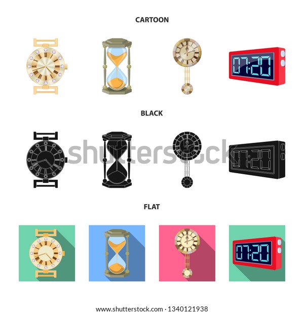 Bitmap Design Clock Time Sign Set Stock Illustration 1340121938 ...