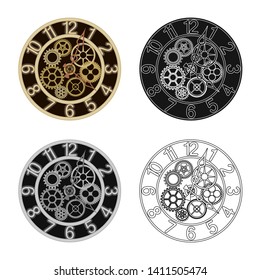 Bitmap Design Clock Time Symbol Set Stock Illustration 1411505474 ...